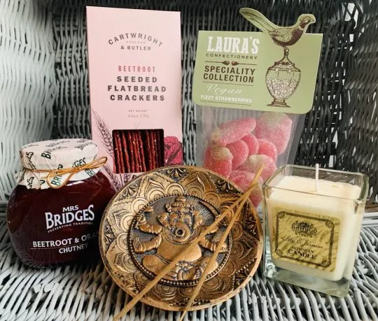 Diwali Treats Gift Hamper Candle Chutney Sweets UK